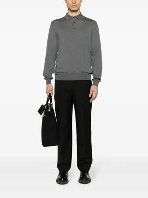 BOSS Logo-embroidered Fine-ribbed Polo Shirt