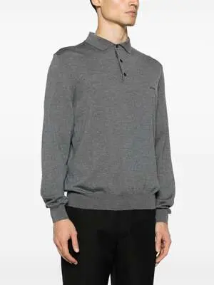 BOSS Logo-embroidered Fine-ribbed Polo Shirt