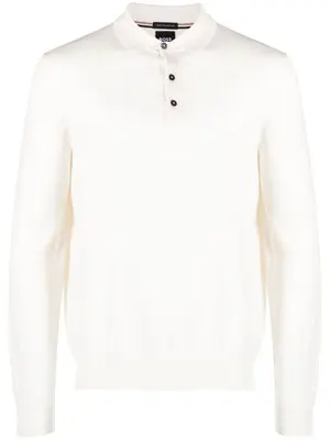 BOSS Logo-embroidered Virgin Wool Polo Shirt - White