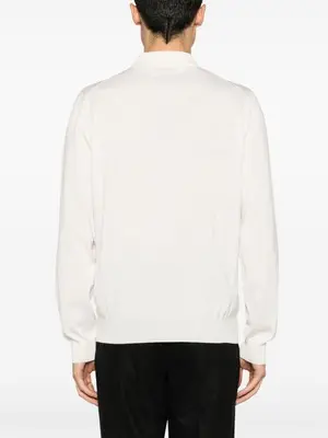 BOSS Logo-embroidered Virgin Wool Polo Shirt - White
