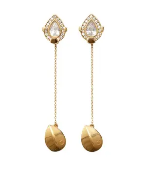 BURBERRY Shield Pendant Crystal-Embellished Earrings