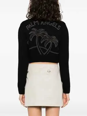 Palm Angels Monogram-appliqué Zip-up Sweatshirt