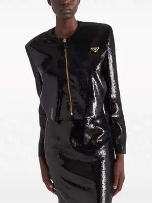 Prada Sequin-embellished Cropped Jacket