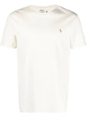 Polo Ralph Lauren Polo Pony-embroidered Cotton T-shirt - Neutrals