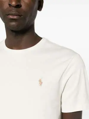 Polo Ralph Lauren Polo Pony-embroidered Cotton T-shirt - Neutrals