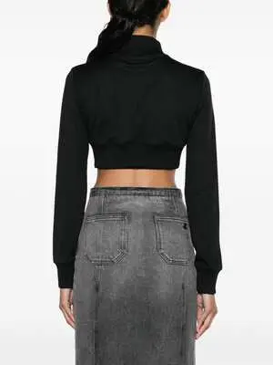 COURREGES Logo-embroidered Cropped Jacket - Black