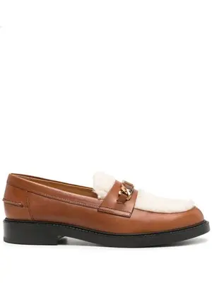 TOD'S Shearling Loafers - Brown