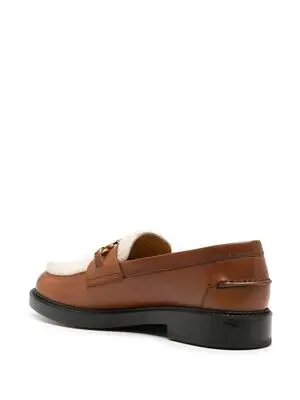 TOD'S Shearling Loafers - Brown