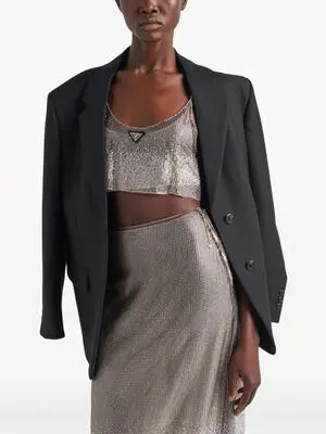 Prada Rhinestone-embellished Mesh Midi Skirt