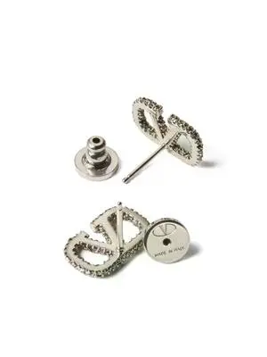 Valentino Garavani Vlogo Signature Crystal-embellished Earrings - Silver