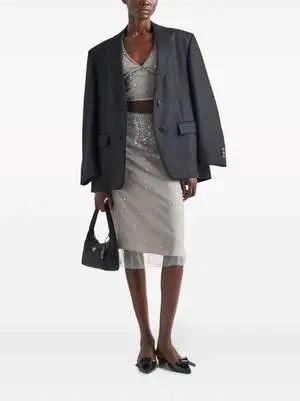 Prada Crystal-embellished Tulle Top