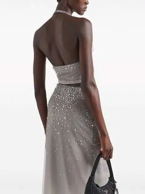 Prada Crystal-embellished Tulle Top