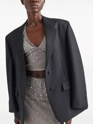 Prada Crystal-embellished Tulle Top