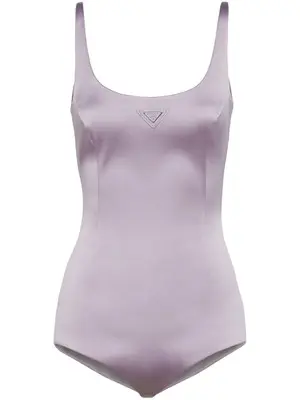 Prada Triangle-logo Satin Bodysuit