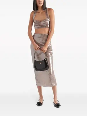 Prada Sequin-embellished Tulle Top