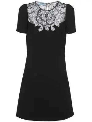 Prada Lace-panelled Cady Mini Dress