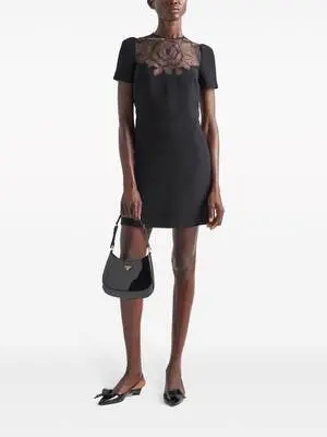 Prada Lace-panelled Cady Mini Dress