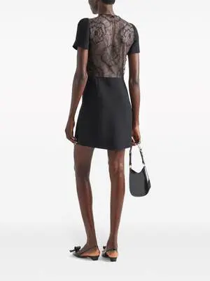 Prada Lace-panelled Cady Mini Dress