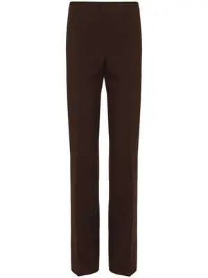 FERRAGAMO Pleat-detail Straight-leg Trousers - Brown