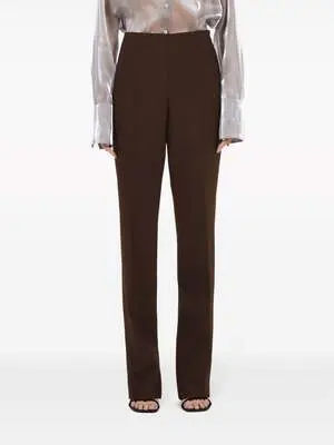 FERRAGAMO Pleat-detail Straight-leg Trousers - Brown