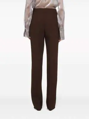 FERRAGAMO Pleat-detail Straight-leg Trousers - Brown
