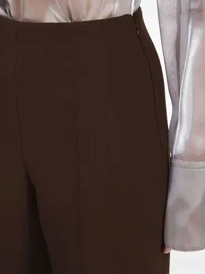 FERRAGAMO Pleat-detail Straight-leg Trousers - Brown
