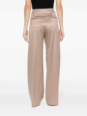 Peserico Twill Wide-leg Trousers With Crystal Embellishments