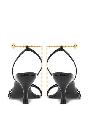 FERRAGAMO 70mm Cable-link Chain Leather Sandals - Black