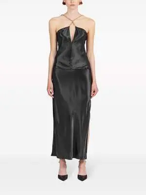 FERRAGAMO Twisted-strap Satin Top