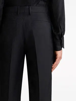 Etro Jacquard Straight-leg Trousers - Black