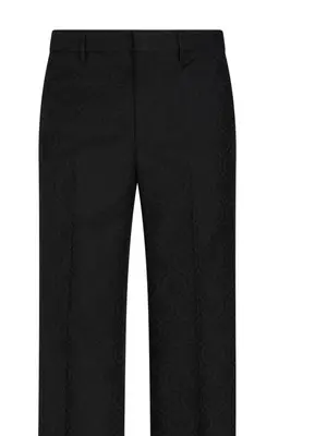 Etro Jacquard Straight-leg Trousers - Black