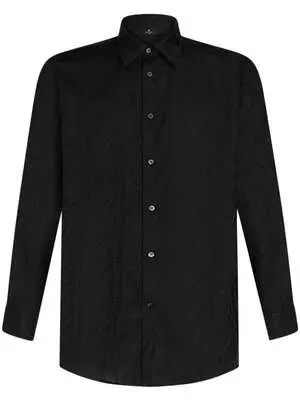 Etro Jacquard Silk Shirt - Black