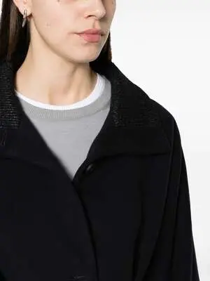 Peserico Funnel-neck Belted Long Coat