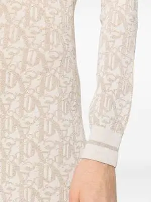 Palm Angels Monogram-jacquard Knitted Minidress - Neutrals