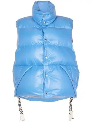 Khrisjoy Logo-tape Puffer Gilet - Blue