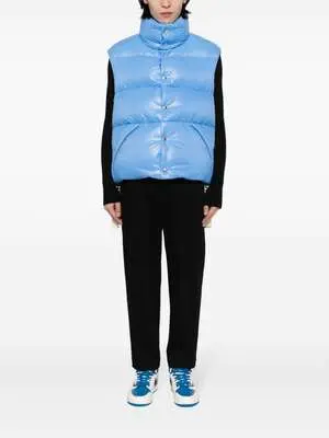 Khrisjoy Logo-tape Puffer Gilet - Blue