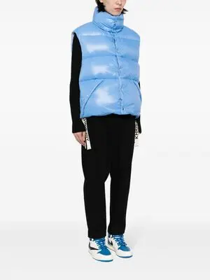 Khrisjoy Logo-tape Puffer Gilet - Blue