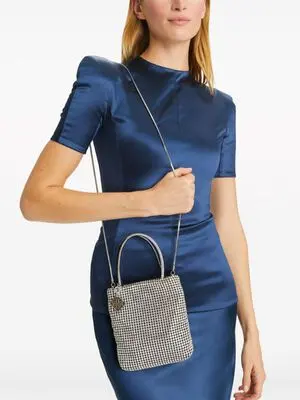 Tory Burch Mini Night Owl Crystal-embellished Tote Bag - Silver