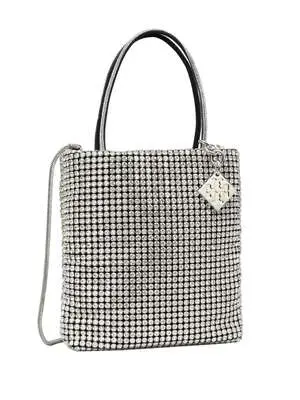 Tory Burch Mini Night Owl Crystal-embellished Tote Bag - Silver
