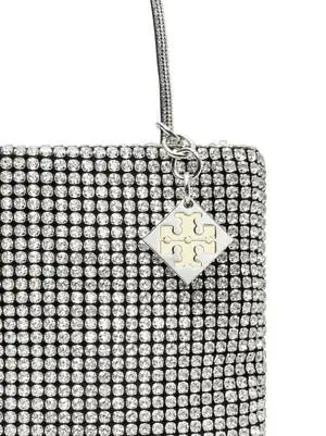 Tory Burch Mini Night Owl Crystal-embellished Tote Bag - Silver