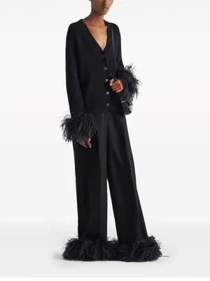 Prada Feather-trim Cashmere Cardigan