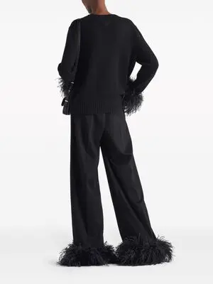 Prada Feather-trim Cashmere Cardigan