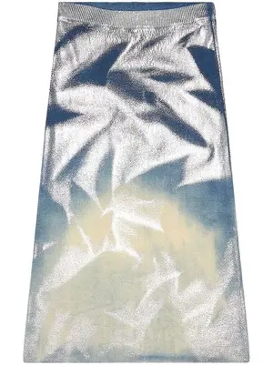 DIESEL® Mi-llan Ribbed Midi Skirt - Blue