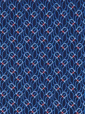 FERRAGAMO Printed Silk Tie - Blue