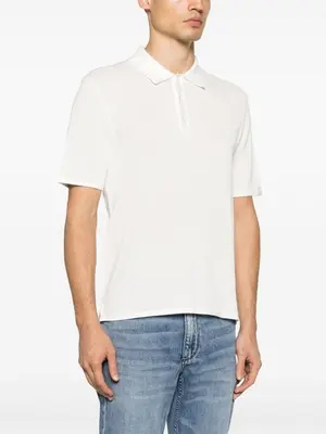 Rag & Bone Harvey Ribbed-knit Polo Shirt - White