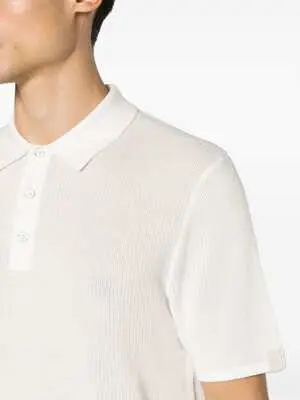 Rag & Bone Harvey Ribbed-knit Polo Shirt - White