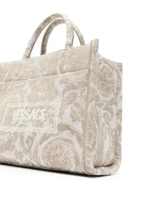 Versace Barocco Athena Small Tote Bag - Neutrals