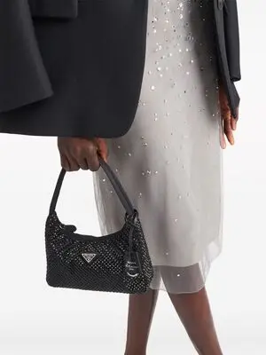 Prada Crystal-embellished Tulle Midi Skirt