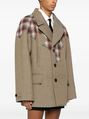 MAISON MARGIELA X Pendleton Décortiqué Plaid-check Oversize Pea Coat