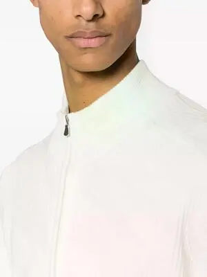 FILERIA Zip-up Ribbed Knit Sweatshirt